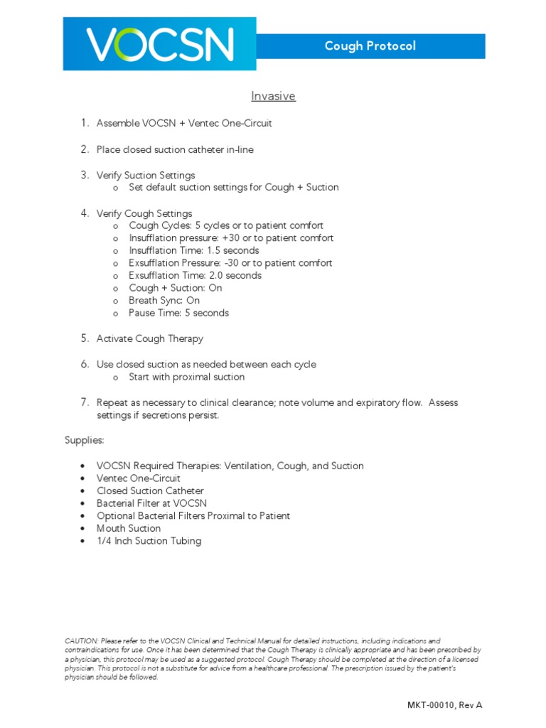 VOCSN Cough Therapy Protocol MK 10 2 2018 | PDF | Medical Prescription ...