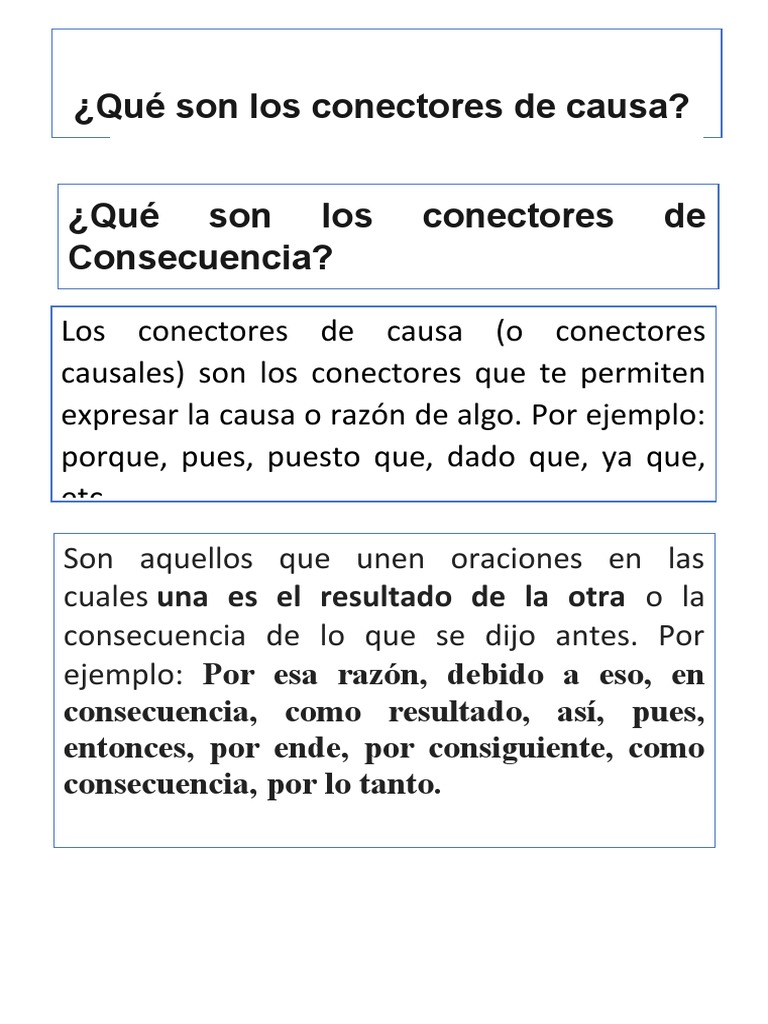 Qué Son Los Conectores de Causa | PDF