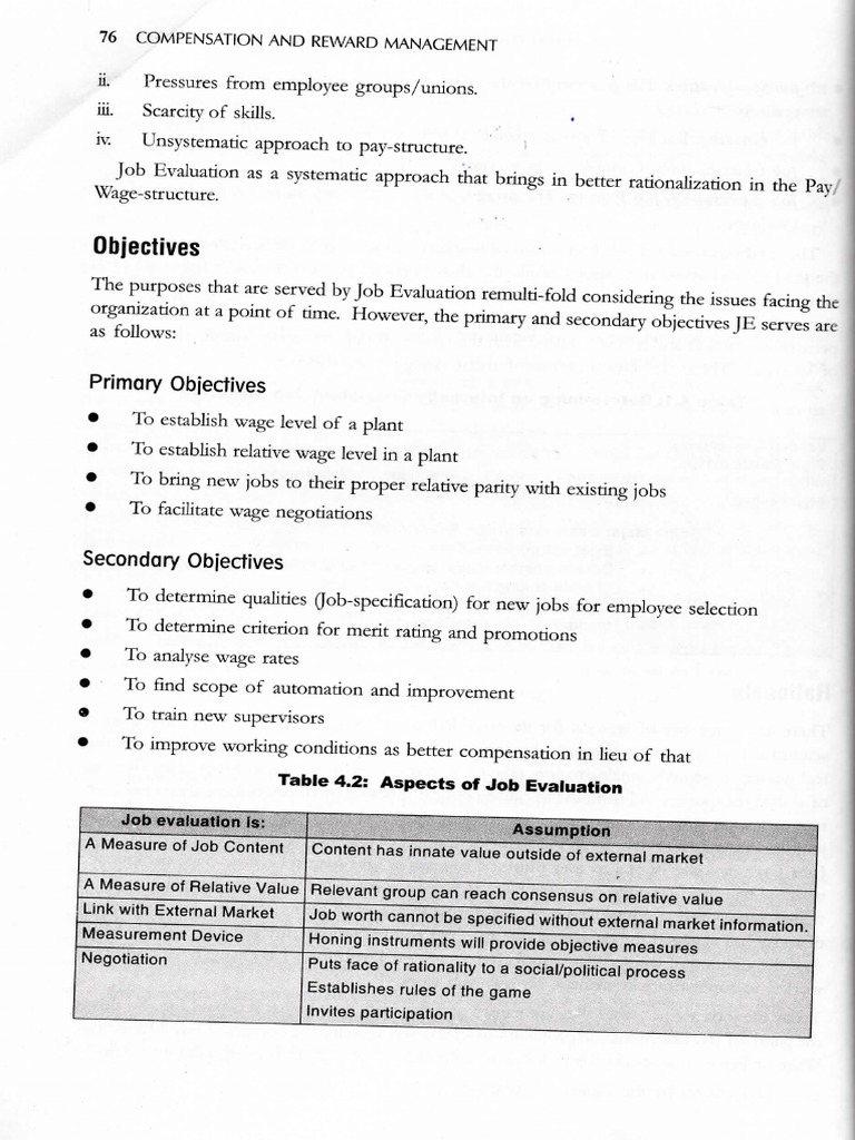 Job Evaluation Methods - Study Material | PDF | Benchmarking | Employment