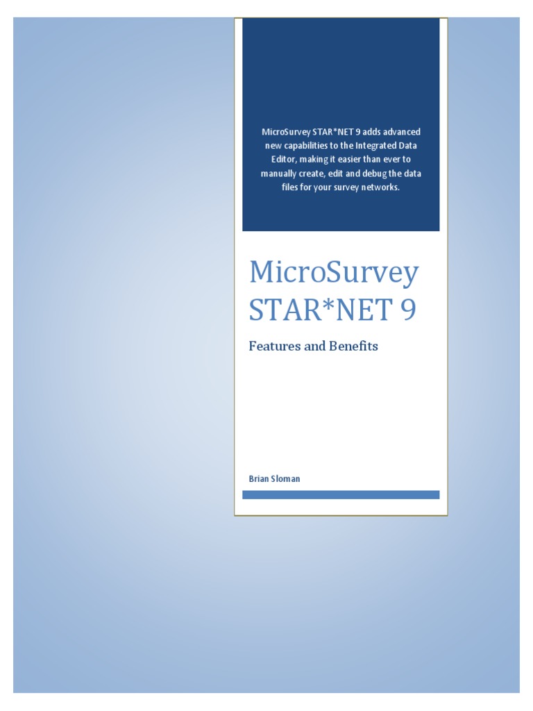 Microsurvey Star Net 9: Features and Benefits | PDF | 64 Bit Computing | Software