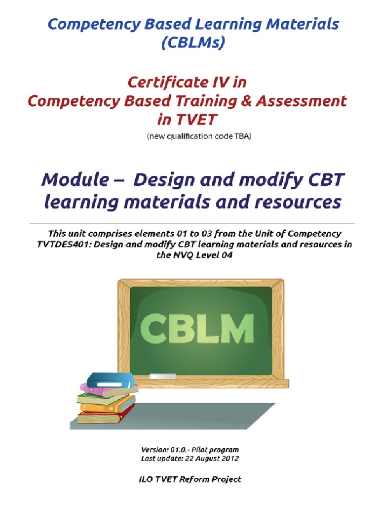 CBLM - Design and Modify CBT Learning Material and Resources | PDF ...