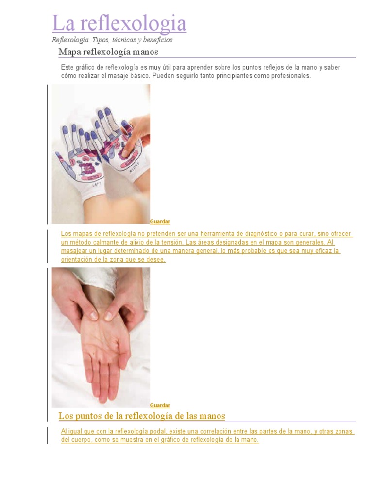 Mapa de Zonas Manos | PDF | Reflexología | Masaje