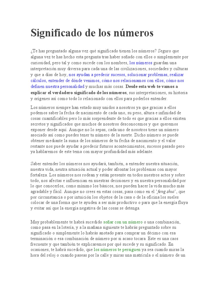 Significado de Los Números | PDF | Kábala | Vida