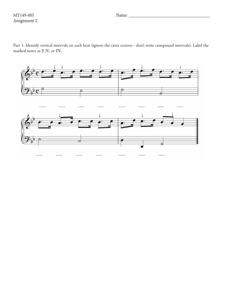 Interval Identification and Analysis Assignment | PDF | Teaching ...