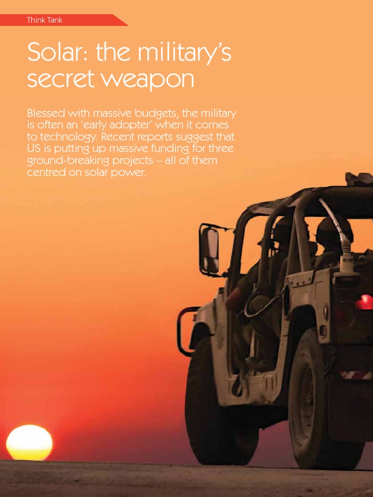 Solar: The Military's Secret Weapon | PDF | Solar Power | Satellite