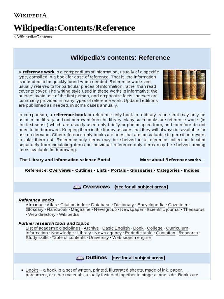 Wikipedia's Contents: Reference | PDF | Wikipedia | Books