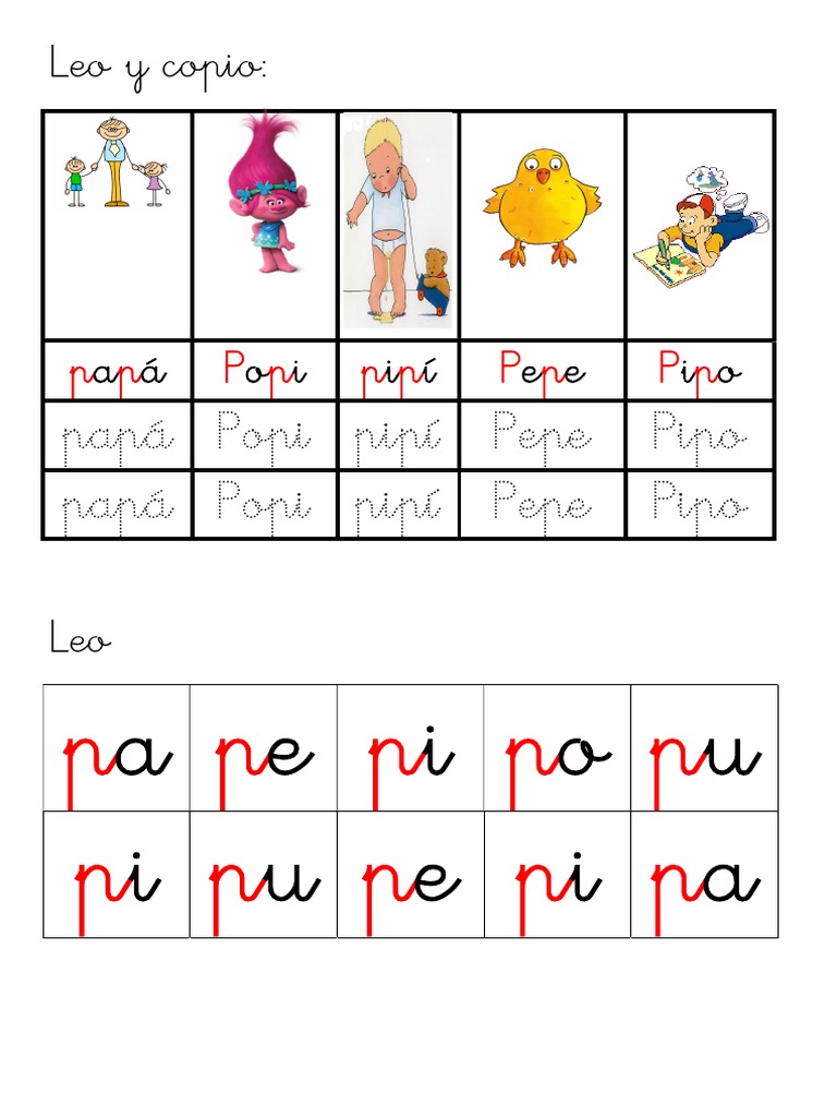Leo y Copio Letra P | PDF
