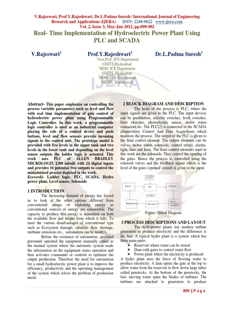 Real-Time Implementation of Hydroelectric Power Plant Using PLC and Scada | Download Free PDF ...