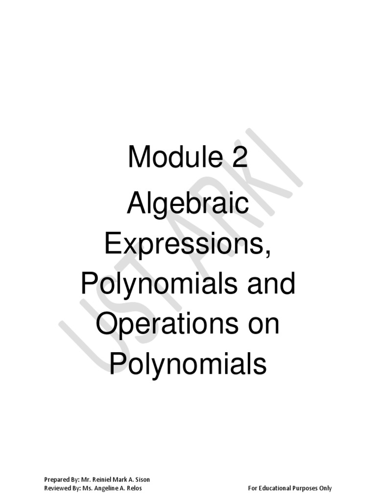 Algebra Module 2 Expressions | PDF | Polynomial | Numerical Analysis