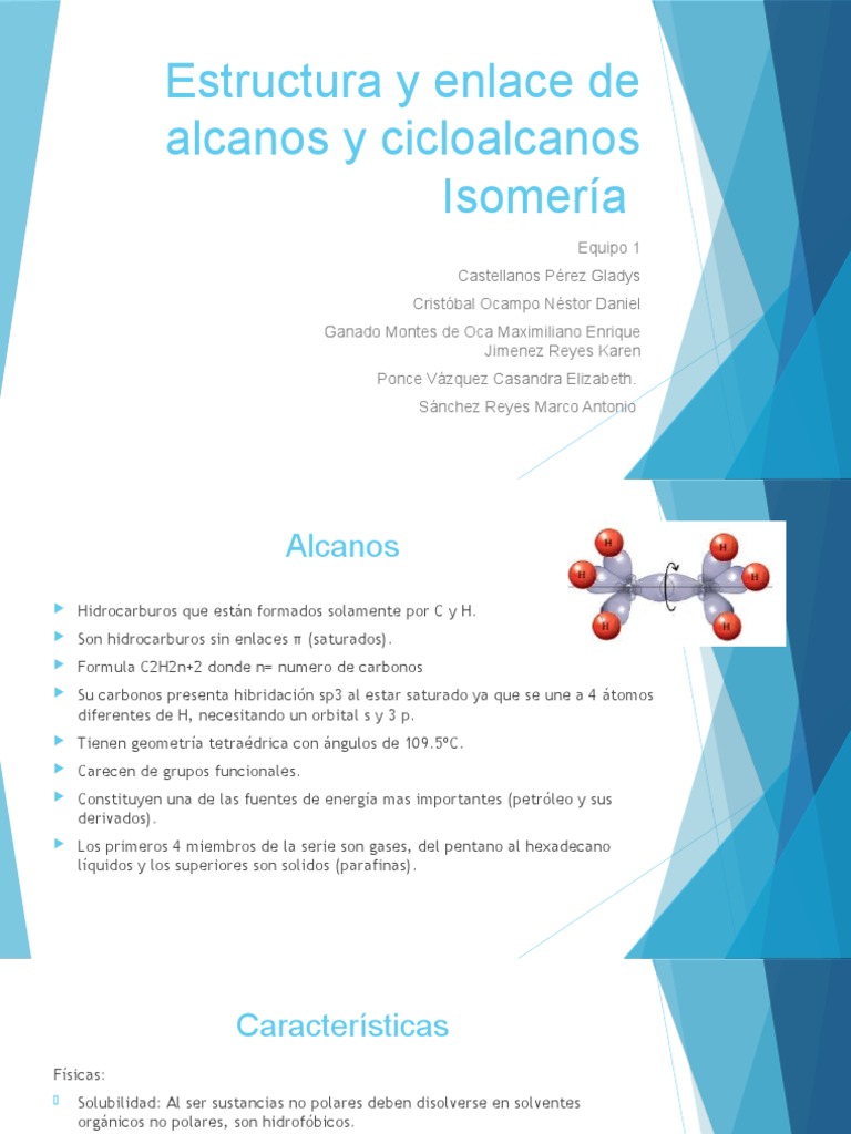 Estructura y Enlace de Alcanos y Cicloalcanos | PDF | Isómero | Alcano