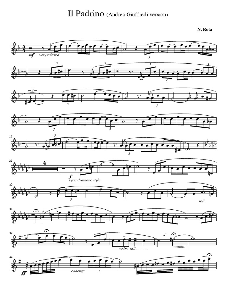 Il Padrino Sheet Music Guide | PDF