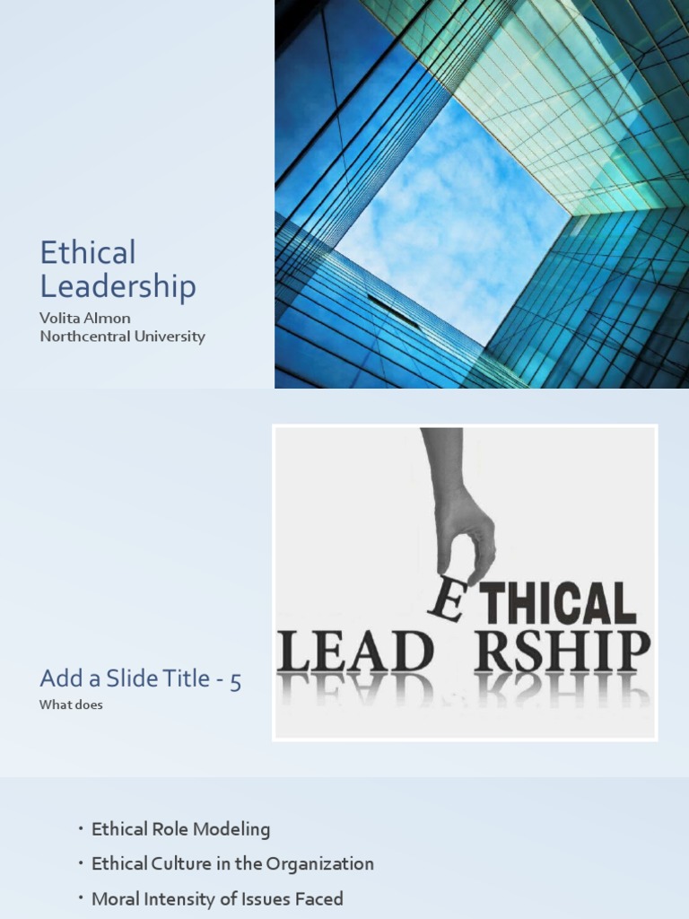 Ethical Leadership: Volita Almon Northcentral University | PDF | Career ...