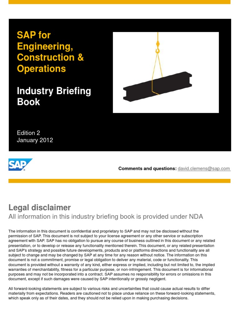 SAP For Engineering, Construction & Operations: Industry Briefing Book ...