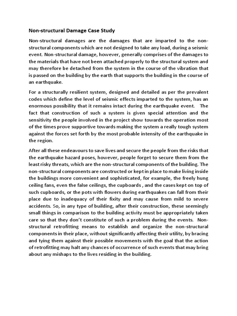 Non-Structural Damage in Schools: Case Study | PDF | Civil Engineering ...