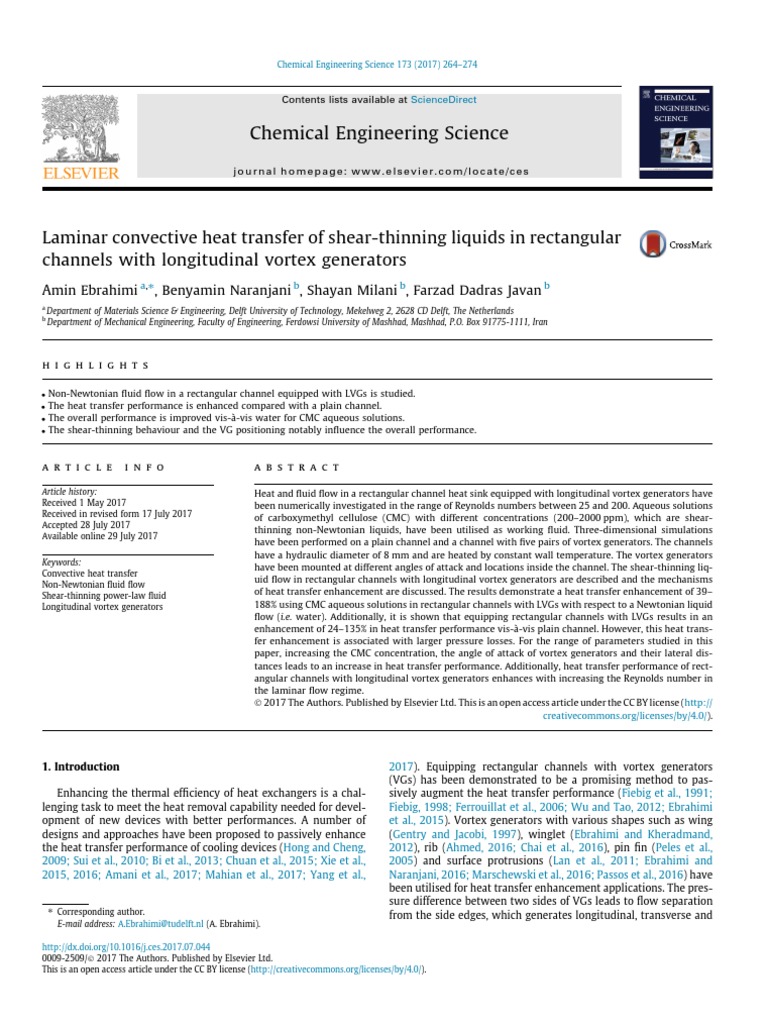 Laminar Convective Heat Transfer of Shear Thinning Liquid - 2017 ...