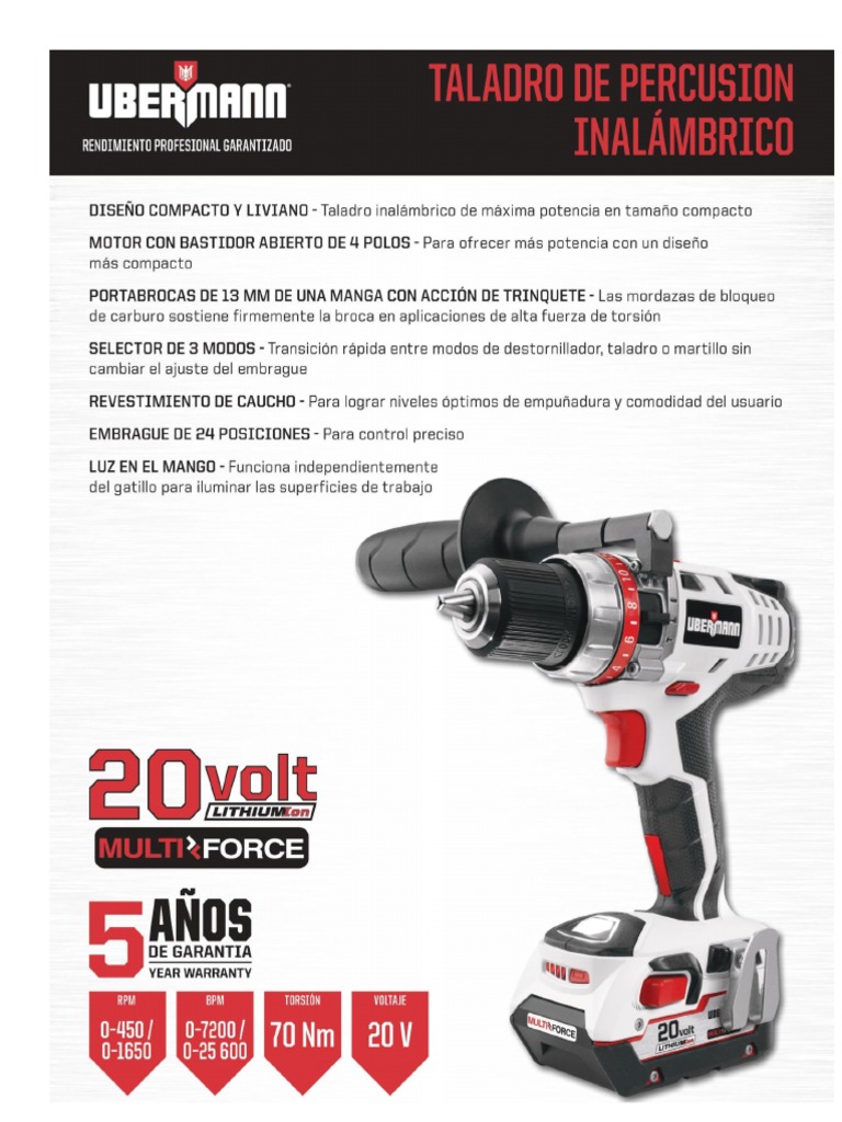 Ficha Tecnica Taladro Uberman | PDF