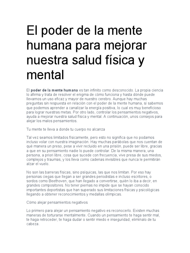 El Poder de La Mente | PDF
