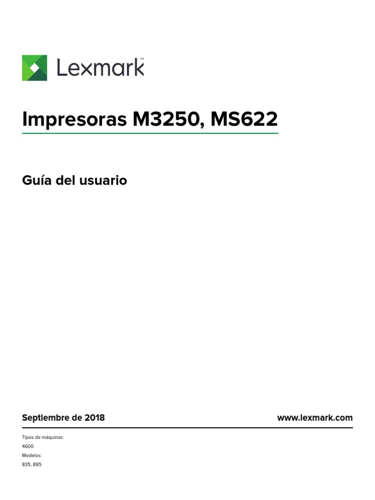Lexmark MS622 UsersGuide Es PDF | PDF | Impresora (Computación ...