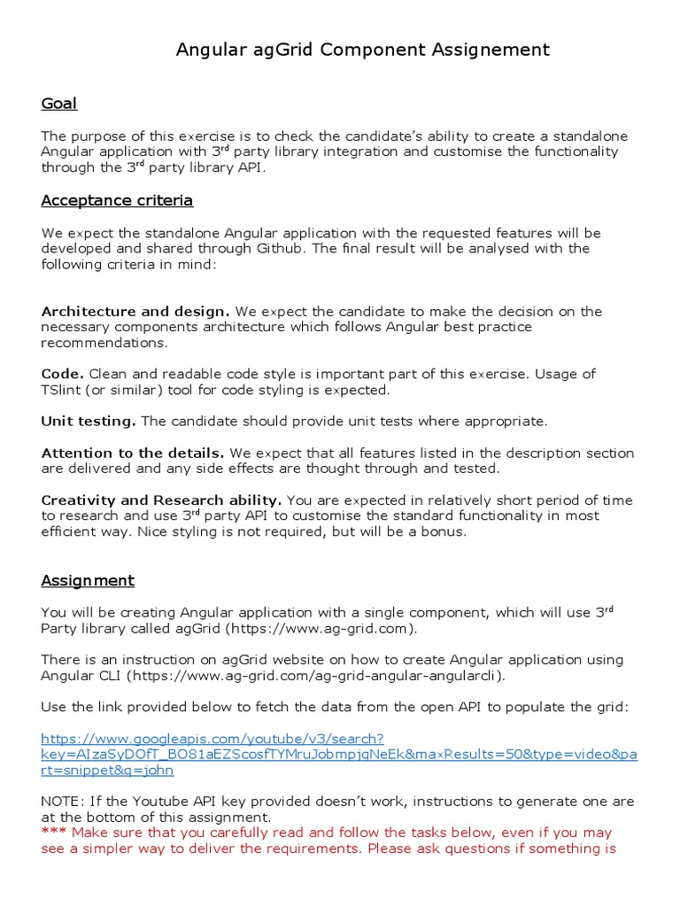 Angular Test Assignment Pdf Application Programming Interface Software 1777