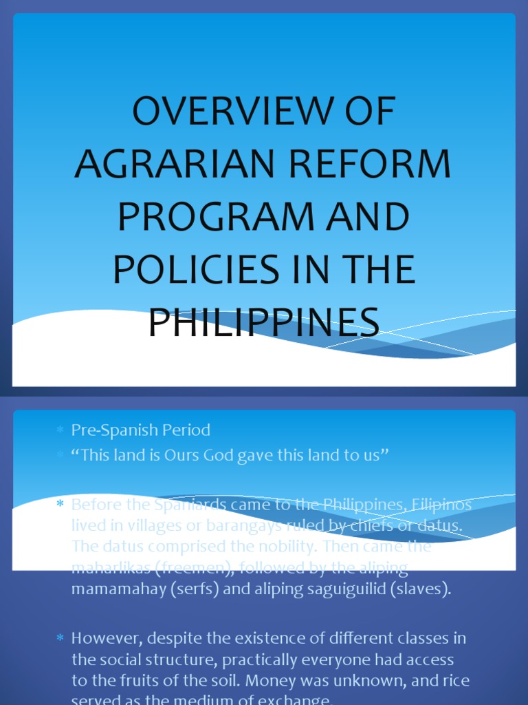 Agrarian Reform Policies in the Philippines | PDF | Leasehold Estate ...