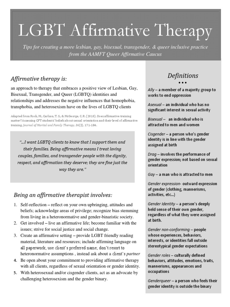 Understanding LGBTQ Affirmative Therapy | PDF | Lgbt | LGBTQIA+ Studies