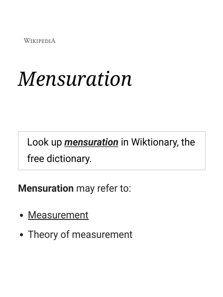 Mensuration - Wikipedia PDF | PDF