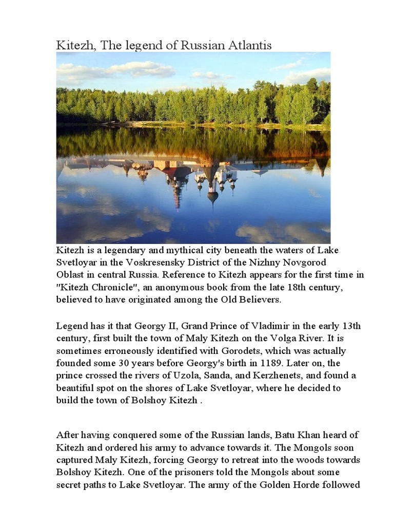 Kitezh, The Legend of Russian Atlantis | PDF