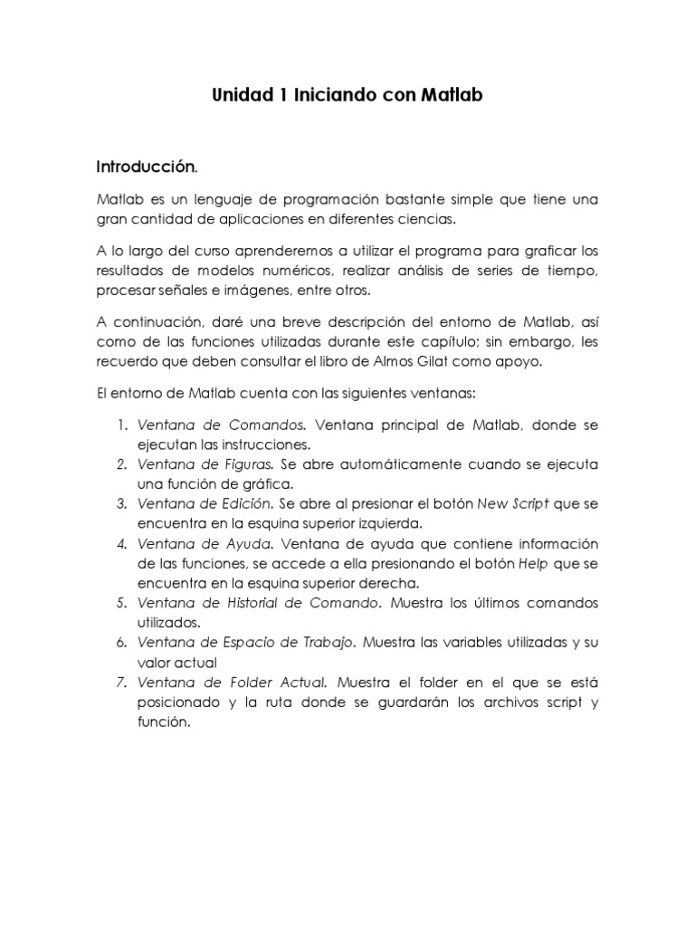 Matlab Cap-1 | PDF | Programa de computadora | Programación