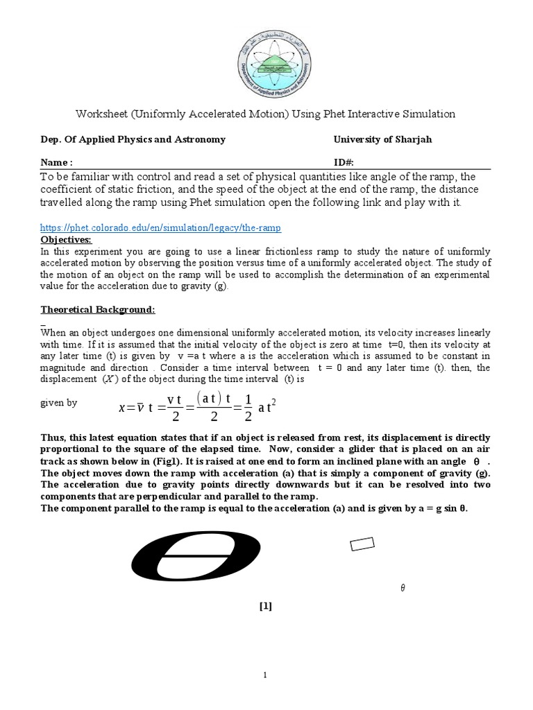 Uniformly Accelerated Motion Worksheet | PDF | Acceleration | Velocity