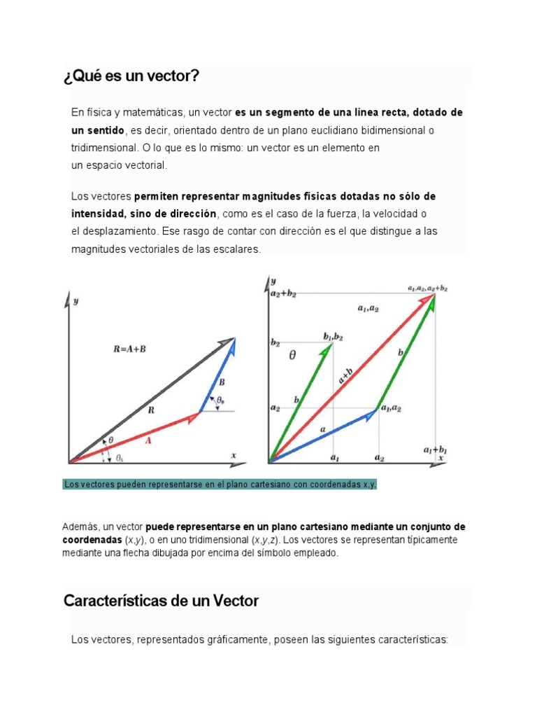 Qué Es Un Vector | PDF | Vector Euclidiano | Fuerza