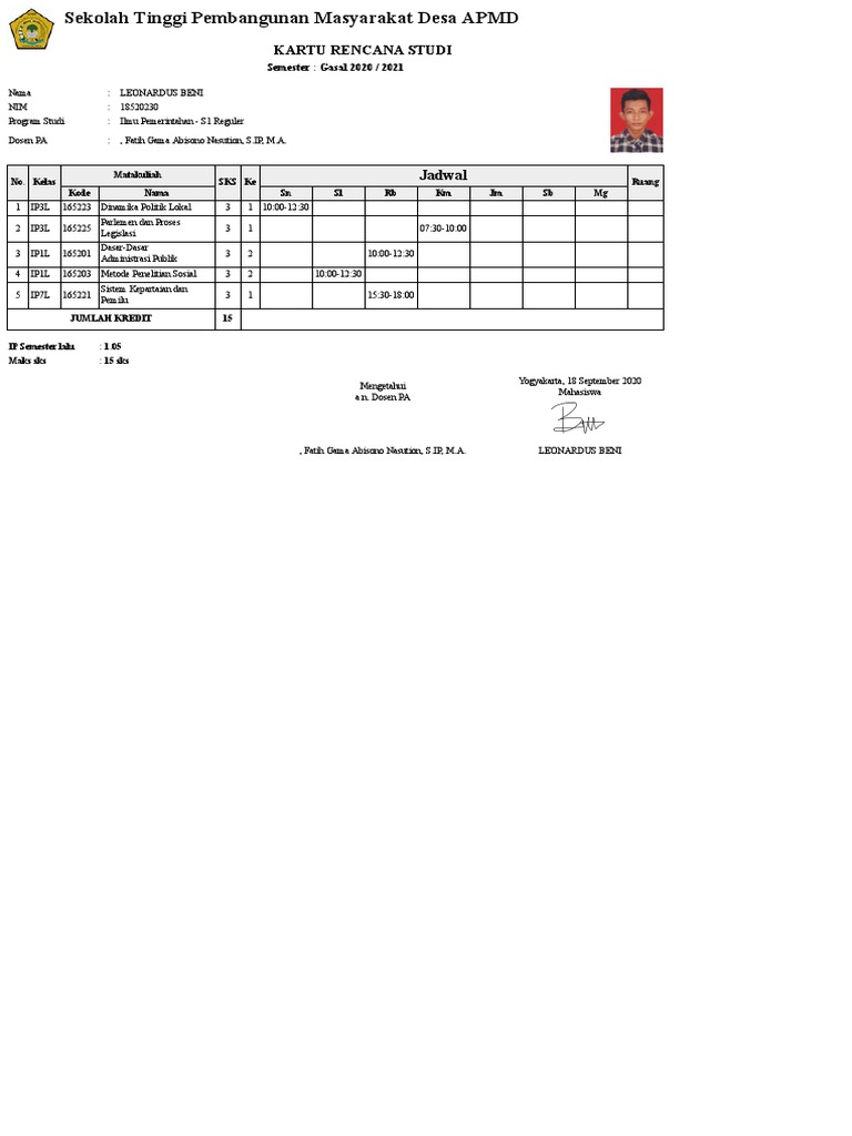Contoh Krs Apmd | PDF