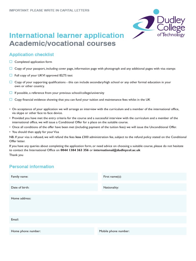 International Application Form | PDF | Travel Visa | International ...