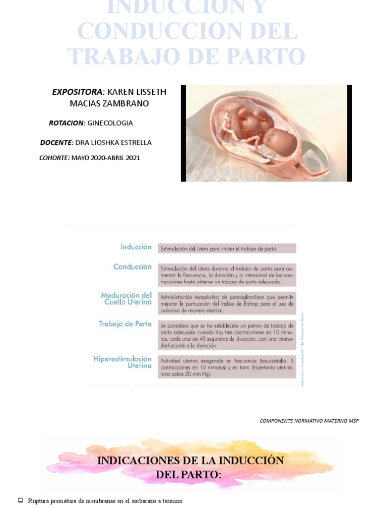 Induccion y Conduccion Del Trabajo de Parto | PDF | Parto | Maternidad