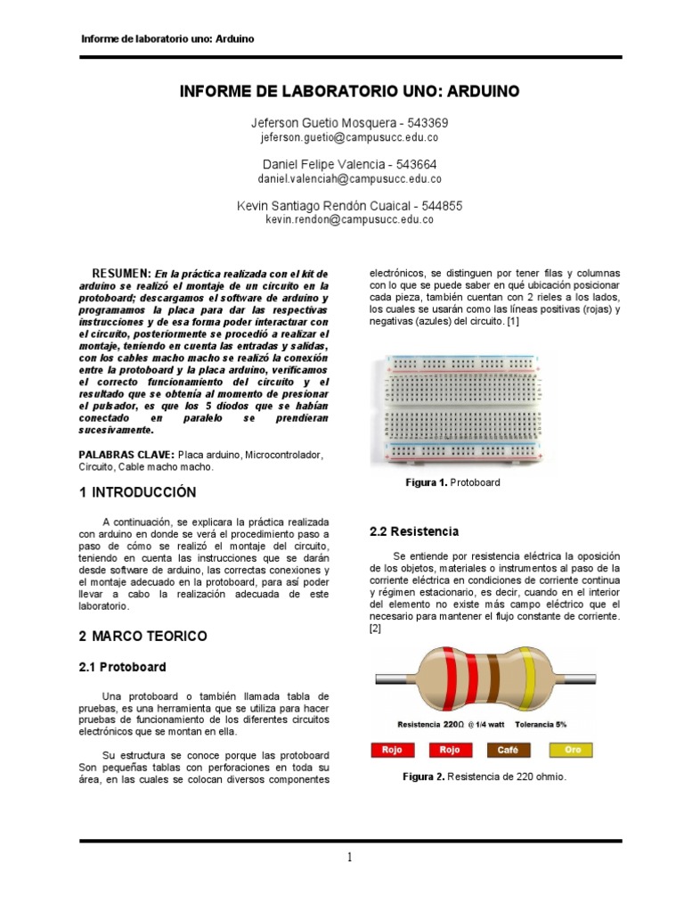 Practica 1 Arduino | PDF | Arduino | Diodo emisor de luz