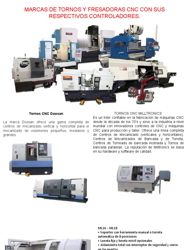 Tornos CNC Marcas | PDF | Control numerico | Herramientas