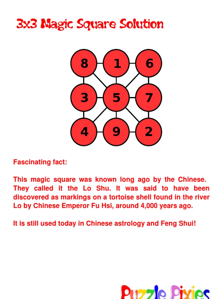 Magic Square 3x3 Solution | PDF