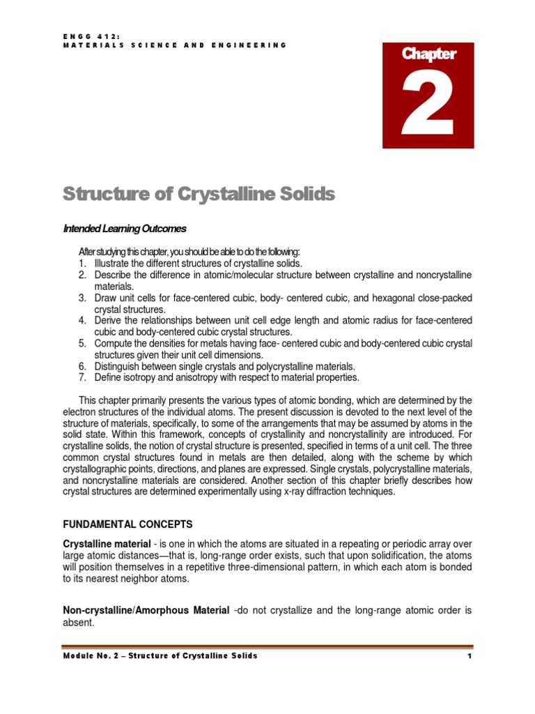 2 - Structure of Crystalline Solids | PDF | Crystal Structure | Crystallite