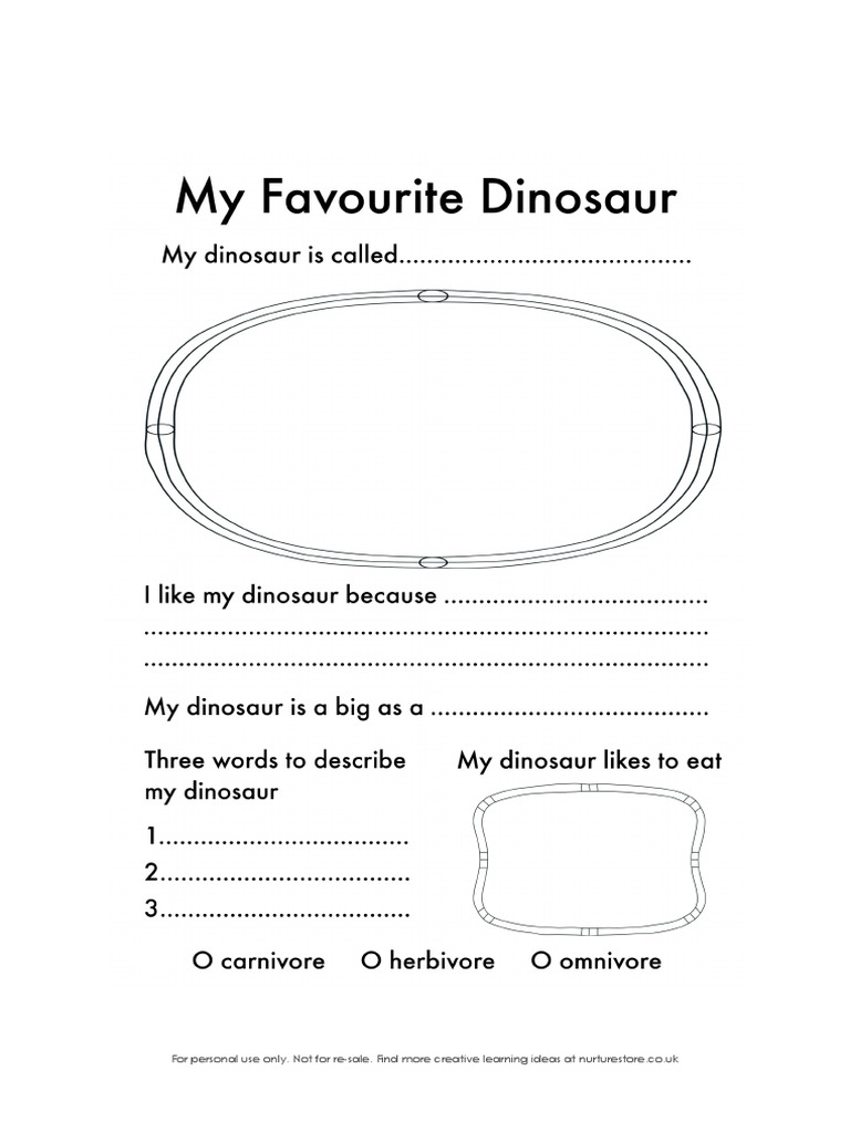 My Favorite Dinosaur Journal Page | PDF