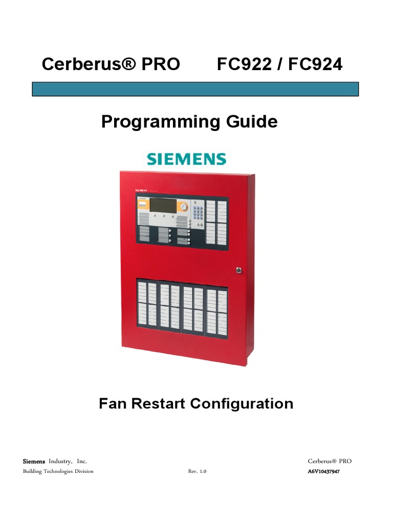 Cerberus® PRO FC922 / FC924 Programming Guide: Fan Restart ...