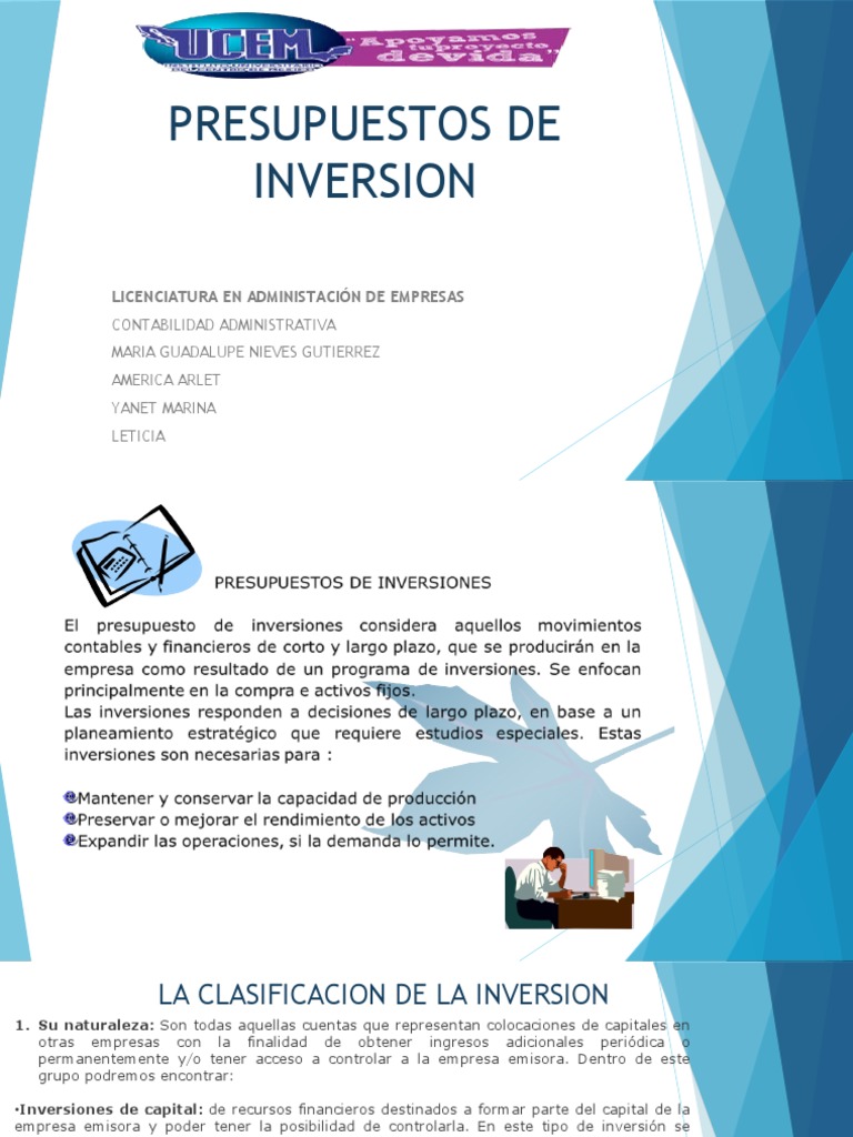 Presupuestos de Inversion | PDF | Inversiones | Presupuesto