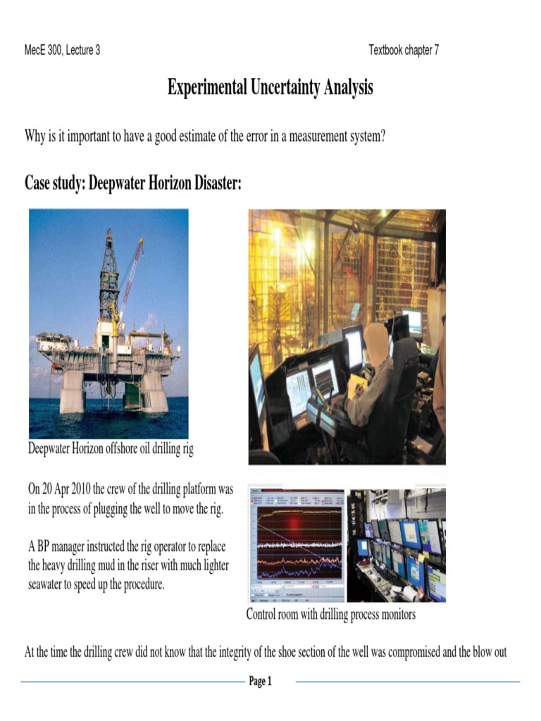 Experimental Uncertainty Analysis: Case Study: Deepwater Horizon ...