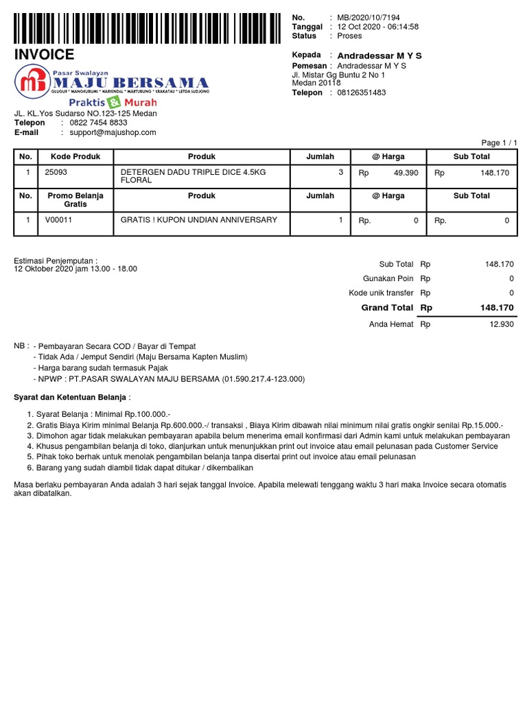 Invoice Mb 2020 10 7194 Pdf