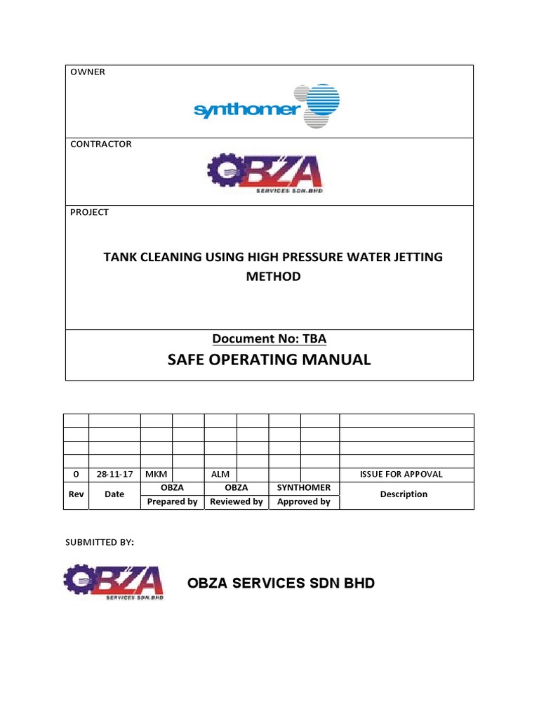 High Pressure Water Jetting Safety Manual | PDF | Personal Protective ...