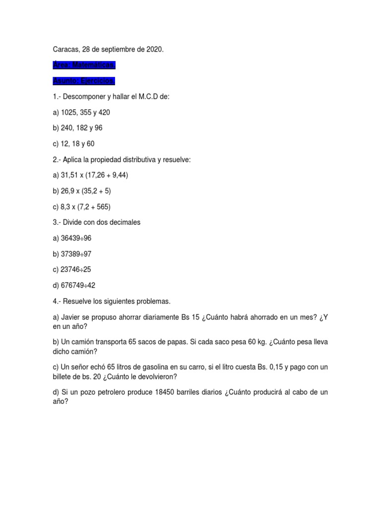 Ejercicios de Matemáticas y Lengua | PDF | Verbo | Lingüística