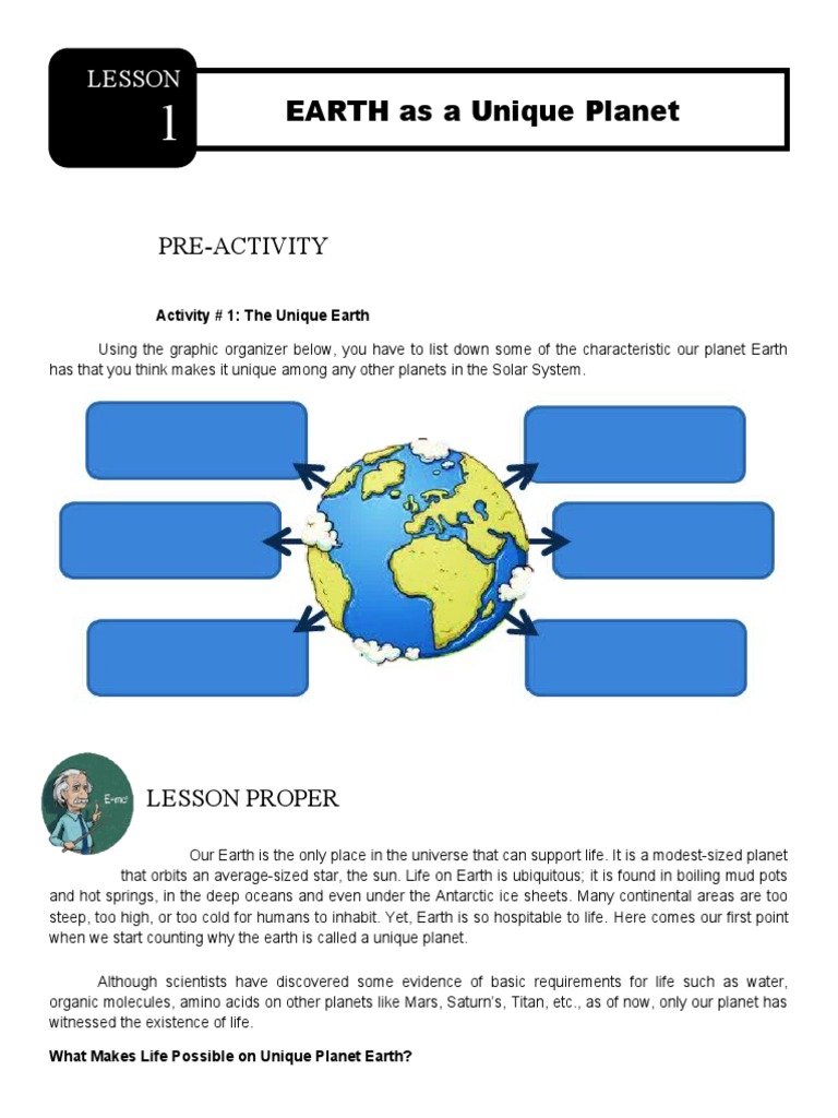Unique Characteristics of Planet Earth | PDF | Atmosphere | Magnetosphere