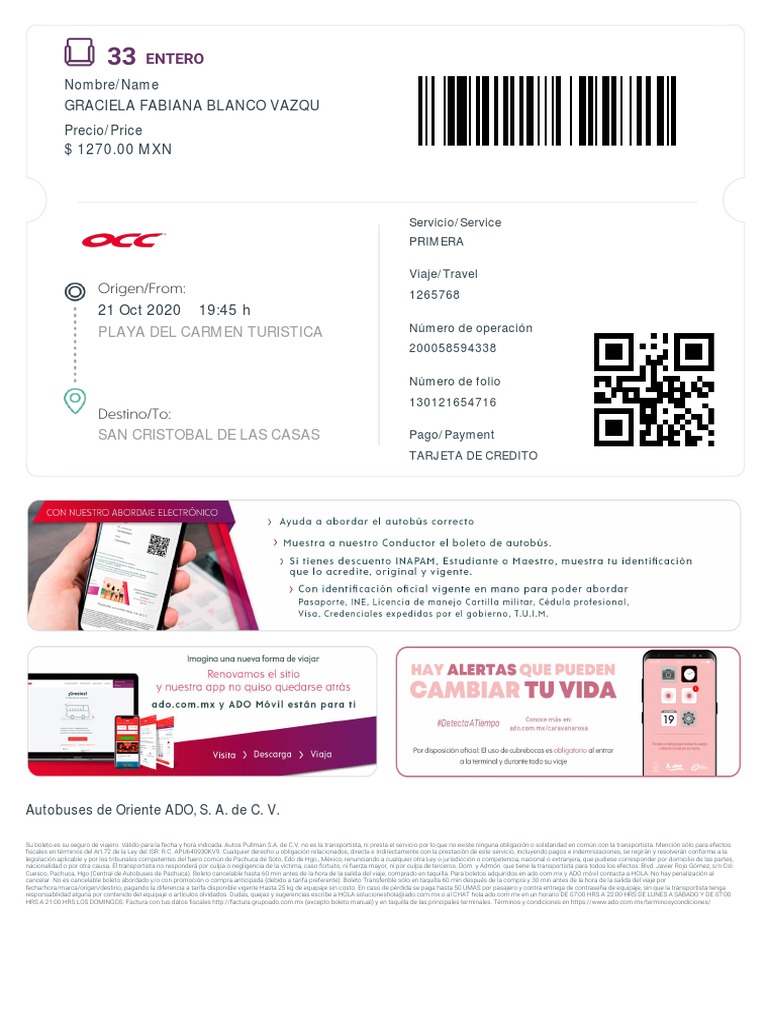 Boleto Ado | Descargar gratis PDF | Transporte | Business
