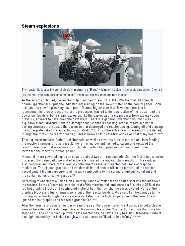 Steam Explosions: Scram | PDF | Chernobyl Disaster | Ionizing Radiation