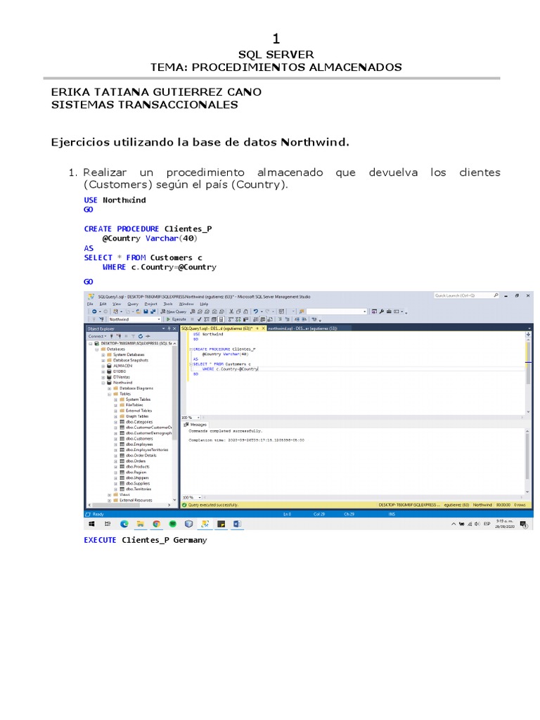 Procedimientos Almacenados | Descargar gratis PDF | Ciencia y Tecnología | Bases de datos
