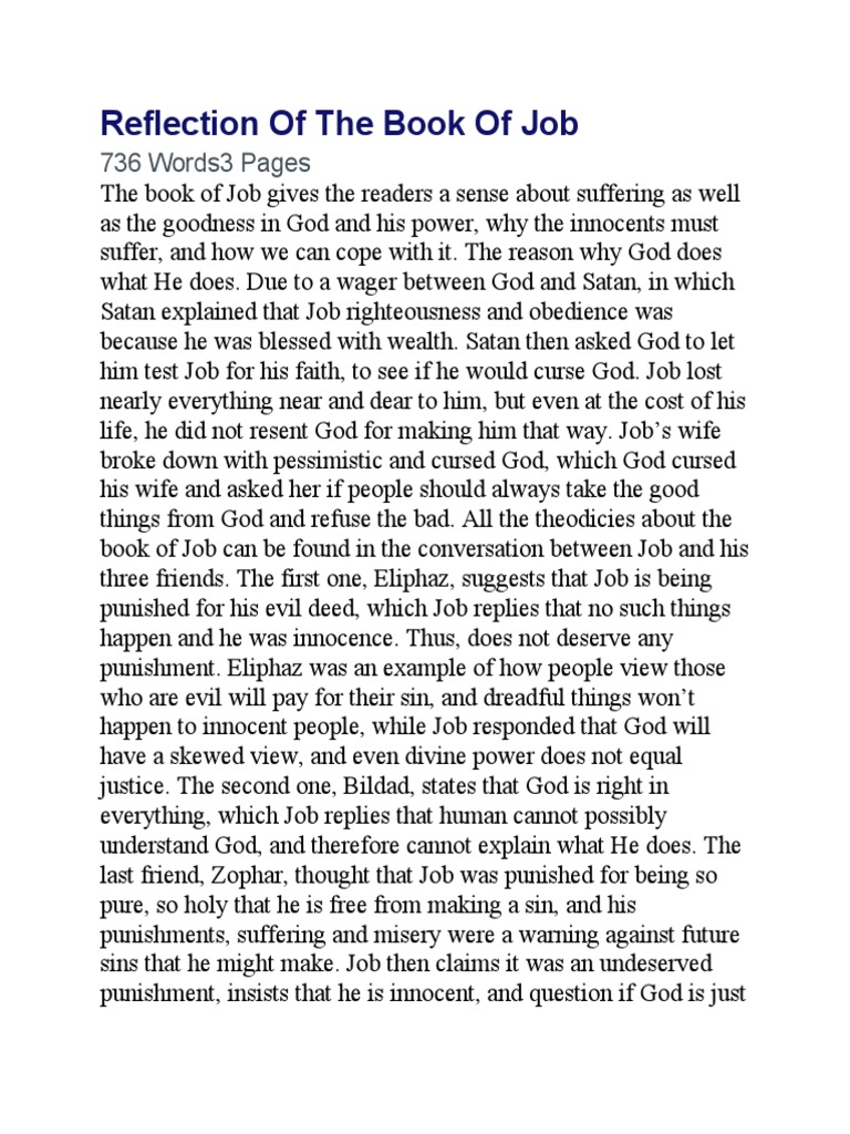 The Book of Job: Faith Amid Suffering | PDF | Book Of Job | Genesis ...