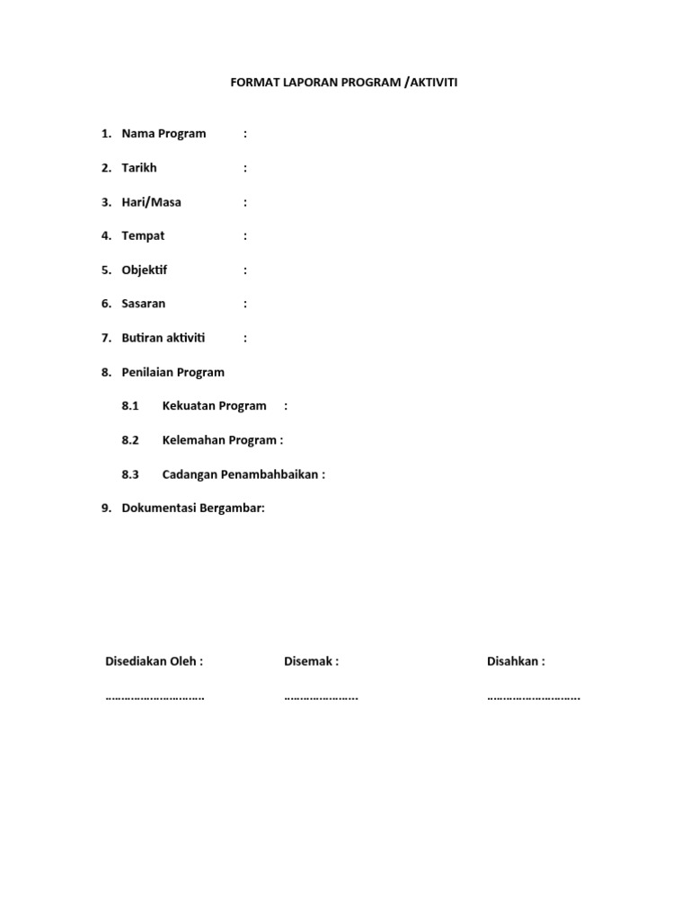 Format Laporan Program Panitia | PDF